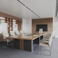 China Modern White Office Conference Table with E0 MFC Material and 3-Year Parts Warranty for sale
