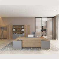 China Walnut Color Modern Manager Office Desk 2300-2800mm Width with 450lb Load Capacity and Custom Sizes for sale