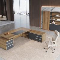 China Walnut Color Modern Manager Office Desk 2300-2800mm Width with 450lb Load Capacity and Custom Sizes for sale