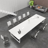 China Steel Office Meeting Table Modern Conference Desk E0 MFC Material Custom Sizes ISO9001 Certified for sale