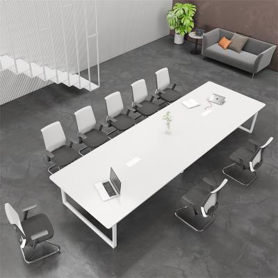 China Steel Office Meeting Table Modern Conference Desk E0 MFC Material Custom Sizes ISO9001 Certified for sale
