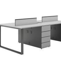 China Modern L-Shaped Office Desk 3600x1200mm or 4200x1400mm with 450lb Load Capacity and Storage Cabinets for sale