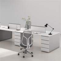 China Modern L-Shaped Office Desk 3600x1200mm or 4200x1400mm with 450lb Load Capacity and Storage Cabinets for sale