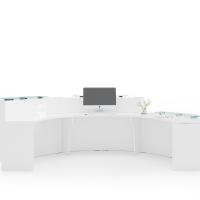 China High Gloss Painting Glass Top Reception Desk with Marble Finish - Custom Sizes Available for Office & Meeting Rooms for sale