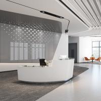 China High Gloss Painting Glass Top Reception Desk with Marble Finish - Custom Sizes Available for Office & Meeting Rooms for sale