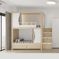China Single Capsule Pod Twin Loft Bunk Bed with Stairs Desk and Slide - 2600×900×2400mm Dormitory Furniture for sale