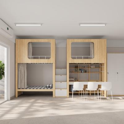 China Military Bunk Bed with Storage Cabinet Wood 4600x900x2400mm | ISO9001 Certified | Customizable Design for sale