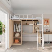 China 2000 X 900 X 2120mm School Dormitory Bunk Bed Frame With Desk And Locker for sale