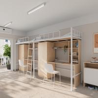 China 4000mm x 900mm x 2120mm Adult Metal Bunk Bed with Desk Support - ISO9001 Certified Custom Furniture for sale