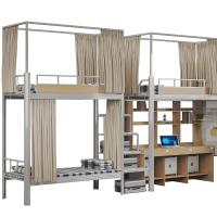 China Full Size Black Metal Frame Twin Bunk Bed 4600×900×2100mm with 5cm Mattress Support and ISO9001 Certification for sale