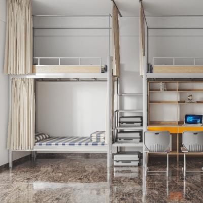 China Full Size Black Metal Frame Twin Bunk Bed 4600×900×2100mm with 5cm Mattress Support and ISO9001 Certification for sale