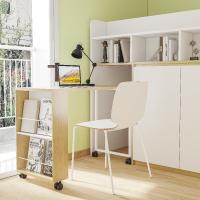 China Twin Wooden Loft Bed with Wardrobe 2000 x 1200 x 2120mm - High School Furniture with Custom Options for sale