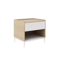 China Modern Apartment Furniture Bedside Table 400x400x450mm with 12mm Splints and 5cm Mattress Pads for sale