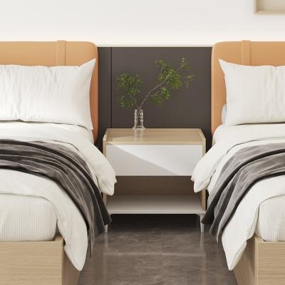 China Modern Apartment Furniture Bedside Table 400x400x450mm with 12mm Splints and 5cm Mattress Pads for sale