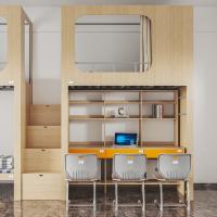 China Three Person Apartment Capsule Bunk Bed with Shared Stairs 4600x900x2400mm ISO9001 Certified for sale