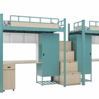 China Student Apartment Bunk Bed with Desk - 4600x900x2120mm with 5cm Mattress and 12mm Splints for sale