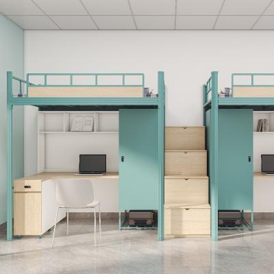 China Student Apartment Bunk Bed with Desk - 4600x900x2120mm with 5cm Mattress and 12mm Splints for sale