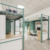 China Student Apartment Bunk Bed with Desk - 4600x900x2120mm with 5cm Mattress and 12mm Splints for sale