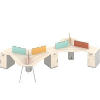 China Modern 4-Person Office Workstation Desk with Metal Legs - 3600×1200×1050mm or 4200×1400×1050mm Sizes, 450lb Capacity for sale