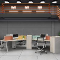 China Modern 4-Person Office Workstation Desk with Metal Legs - 3600×1200×1050mm or 4200×1400×1050mm Sizes, 450lb Capacity for sale