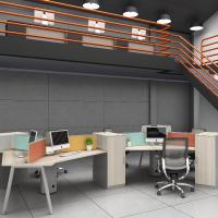 China Modern 4-Person Office Workstation Desk with Metal Legs - 3600×1200×1050mm or 4200×1400×1050mm Sizes, 450lb Capacity for sale