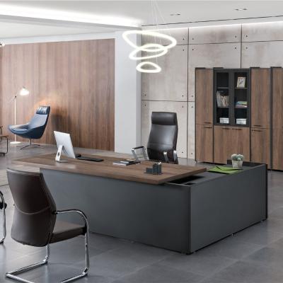 China Modern 4-Person Executive Office Workstation Desk 3600×1200mm or 4200×1400mm with Storage Cabinet for sale