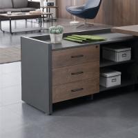 China Modern 4-Person Executive Office Workstation Desk 3600×1200mm or 4200×1400mm with Storage Cabinet for sale