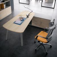 China Modern 4 Person Executive Workstation Desk L-Shaped Design 1800-2200mm Width 450lb Capacity for sale