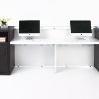 China Modern Silver & White Marble Top Reception Desk - Custom Sizes Available with ISO9001 Certification for sale