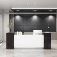 China Modern Silver & White Marble Top Reception Desk - Custom Sizes Available with ISO9001 Certification for sale