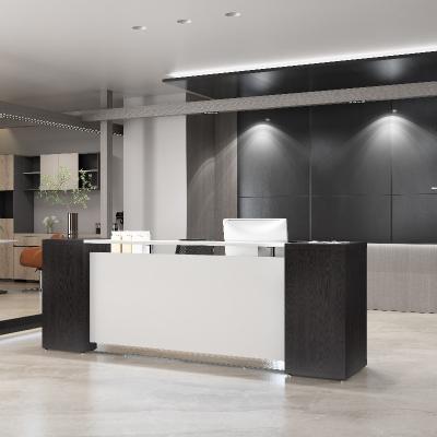 China Modern Silver & White Marble Top Reception Desk - Custom Sizes Available with ISO9001 Certification for sale