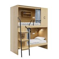 China Hostel-Ready Wooden Bunk Bed with Steel Stairs 2000x900x2400mm and 5cm Mattress Support for sale