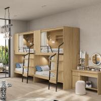 China Hostel-Ready Wooden Bunk Bed with Steel Stairs 2000x900x2400mm and 5cm Mattress Support for sale