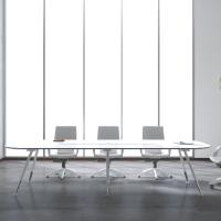 China Modern Snow White Metal Conference Table 3000×1400×760mm with 36 Color Options and Custom Sizes for sale