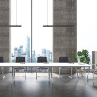 China Modern Snow White Metal Conference Table 3000×1400×760mm with 36 Color Options and Custom Sizes for sale