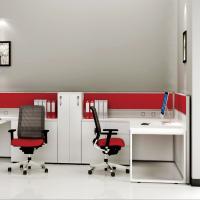 China L-Shaped Executive Workstation Desk 2450x2100mm with Storage Cabinet and 450lb Capacity - MG175 for sale