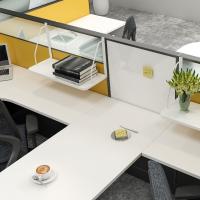 China Modern 4 Person Executive Workstation Table 2450x2100mm with Metal Leg Support 450lb Capacity for sale