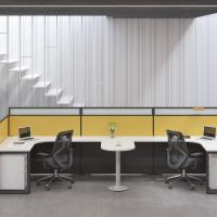 China Modern 4 Person Executive Workstation Table 2450x2100mm with Metal Leg Support 450lb Capacity for sale