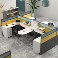 China Modern 4 Person Executive Workstation Table 2450x2100mm with Metal Leg Support 450lb Capacity for sale