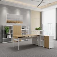 China Modern 4-Person Office Workstation Desk 1600x1460mm with 450lb Capacity and Storage Cabinet for sale