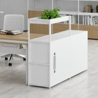 China Modern 4-Person Office Workstation Desk 1600x1460mm with 450lb Capacity and Storage Cabinet for sale
