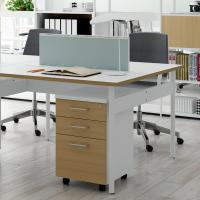 China Modern 4-Person Office Workstation Desk 2400x1200mm with Movable Cabinet and 450lb Load Capacity for sale