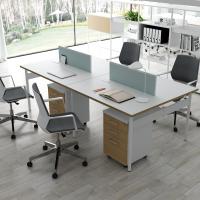 China Modern 4-Person Office Workstation Desk 2400x1200mm with Movable Cabinet and 450lb Load Capacity for sale