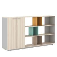 China Nordic Oak File Cabinet with Upper Display - 2000/2400mm Width x 1800mm Height MFC Storage Unit for sale