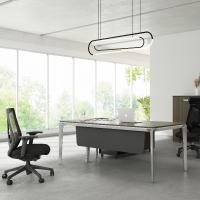 China Modern 4-Person Office Workstation Table with Front Privacy Baffle - 450lb Capacity, 2000/1800/1600mm Width Options for sale