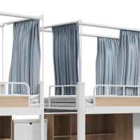 China Full Size Black Metal Bunk Bed with Storage Ladder & Cabinets - 4600x900x2100mm, 5cm Mattress for sale