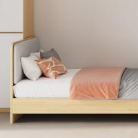 China Support customization Practical And Secluded Apartment Bed With Comfortable Leather Backrest And Shelf Dividers for sale