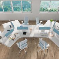 China Modern 6-Seater Office Workstation Desk with Screen Divider 1200x600mm Customizable for sale