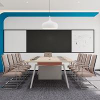 China Custom Large Conference Table 50mm Thickness with Integrated Power Outlets and Cable Management Box for sale