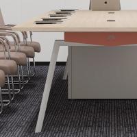 China Custom Large Conference Table 50mm Thickness with Integrated Power Outlets and Cable Management Box for sale